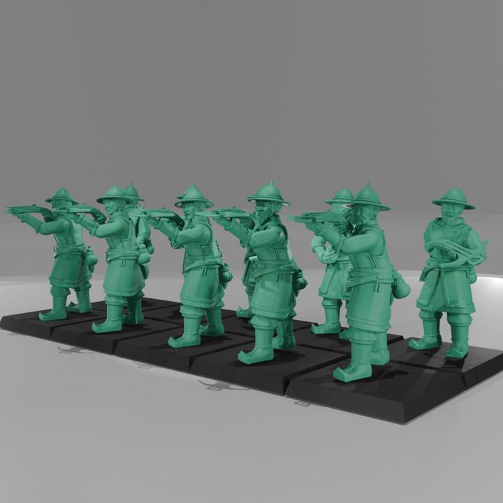 3D Printable Cathay Imperial State Missle Troops by Cosmic Brother Miniatures